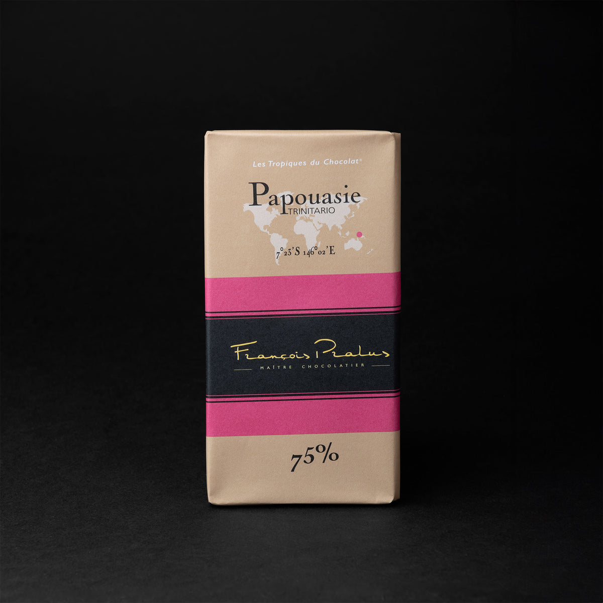 Papua New Guinea chocolate bar, 75% chocolate, earth notes and leather
