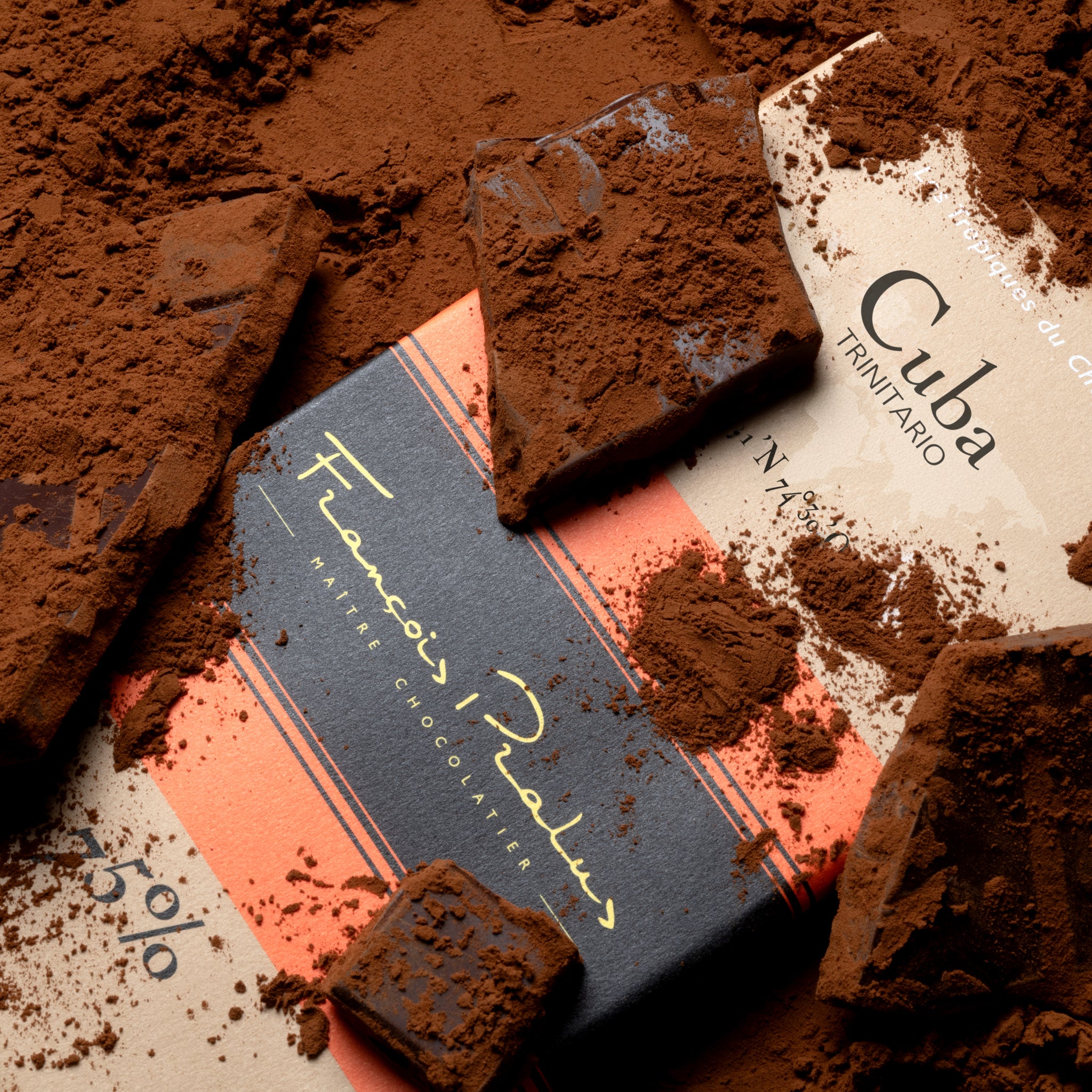 Cuba 75% chocolate bar, dark chocolate with coffee notes