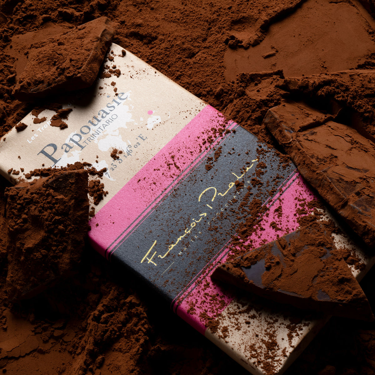 Papua New Guinea chocolate bar, 75% chocolate, earth notes and leather